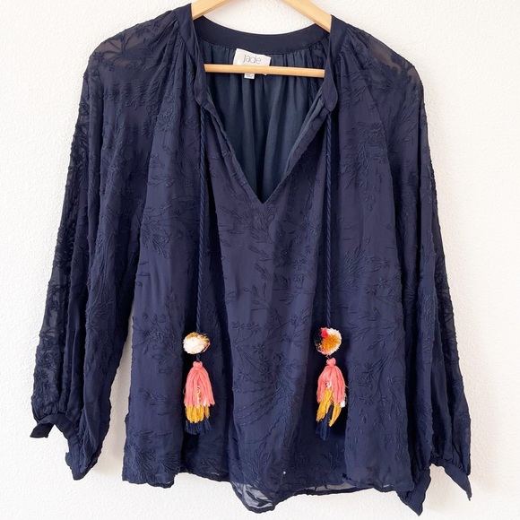 Johnny Was | Tops | Johnny Was Jade Peasant Tasseled Embroidered Tunic ...